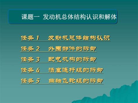 汽车发动机拆装与维修实训教学课件ppt作者张连富 文档之家