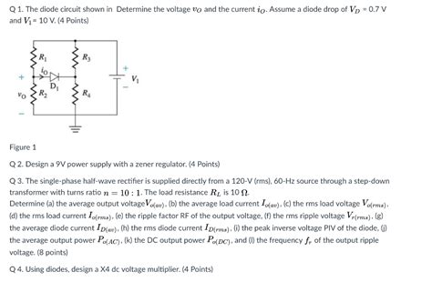 Solved Q The Diode Circuit Shown In Determine The Voltage Chegg