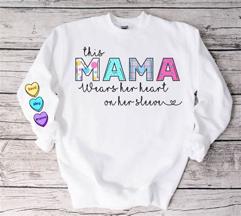 This Mama Wears Her Heart On Her Sleeve Png File Etsy