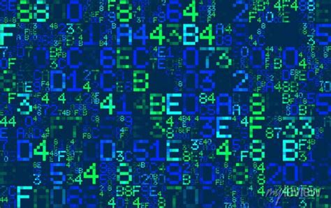 Vector Blue Hexadecimal Computer Code Abstract Matrix Background Posters For The Wall