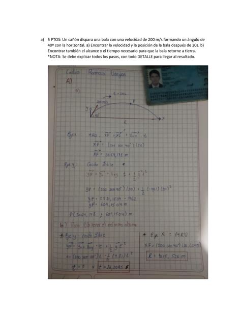 Ramos Vargas Carlos Eduardo a 5 PTOS Un cañón dispara una bala con