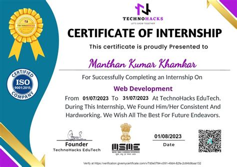Webdevelopment Intership Manthan Khamkar