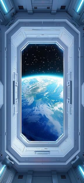 Premium Photo | Arafed view of the earth from a space station window generative ai