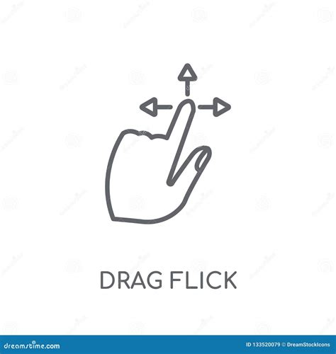 Drag Flick Linear Icon Modern Outline Drag Flick Logo Concept O Stock