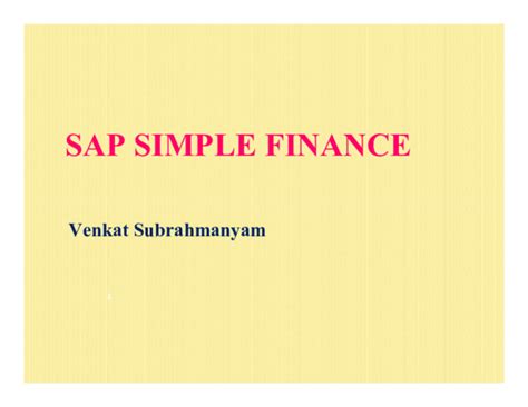 Pdf Sap Simple Finance