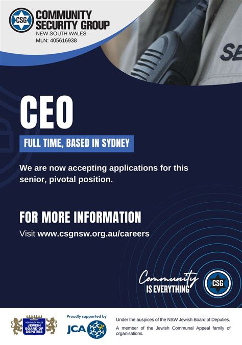 Csg Are Now Accepting Applications For Their Ceo Role Based In Sydney Please Share With