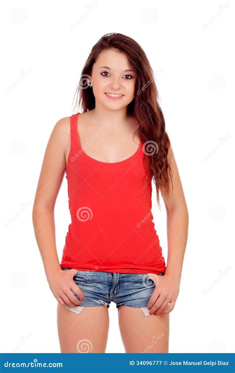 Pretty Casual Girl Isolated Stock Image Image Of Caucasian Looking