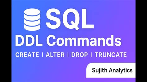 Sql Tutorial For Beginners Ddl Commands Create Alter Drop