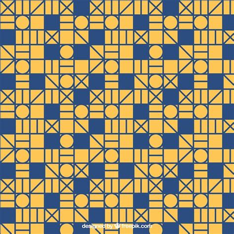 Free Vector Retro Geometric Mosaic Pattern