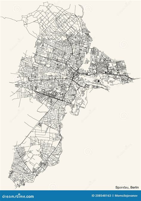Plan De Mapa De Carreteras De La Ciudad De Las Calles Del Borough Bezirk De Berlín Alemania