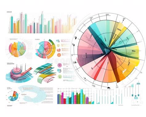 Data Visualization Chart Diagram Colorful Illustration With White