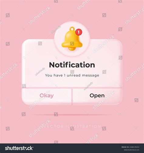 3d Reminder Notifications Page Floating Elements Stock Vector Royalty Free 2180170153
