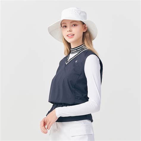 클리브랜드 골프웨어 105 추가할인 여성 V넥 허리셔링 우븐소재 골프조끼cgwvt31516ny