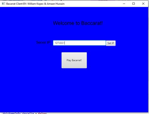 Github Willkopec Bacarratgameserverandclient This Is A Bacarrat Game