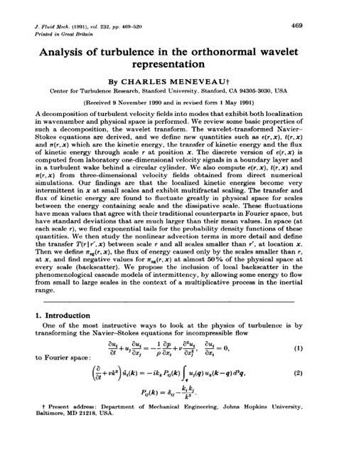 Analysis Of Turbulence In The Orthonormal Wavelet Representation Pdf