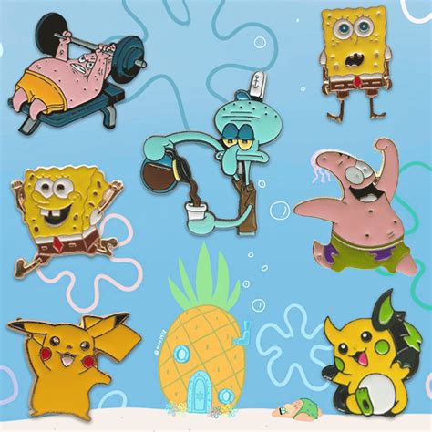 Jual Spongebob Squarepants Squidward Pikachu Bros Kartun Berkualitas