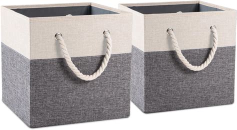 Prandom Large Foldable Cube Storage Bins 11x11 Inch 2