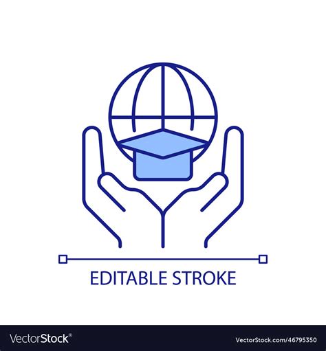 Global Education Rgb Color Icon Royalty Free Vector Image