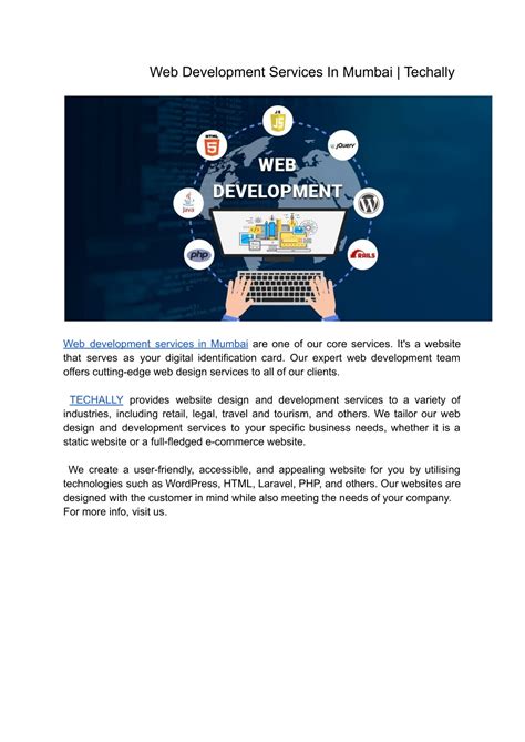 PPT Web Development Services In Mumbai Techally PowerPoint