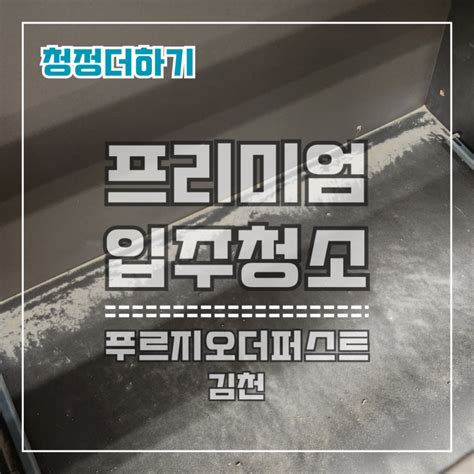 김천푸르지오더퍼스트 프리미엄 입주청소 잘하는업체 네이버 블로그