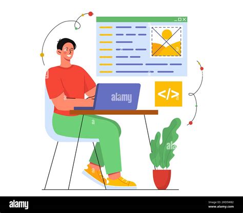 programmer working at code concept stock vector image and art alamy