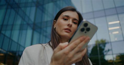 Beautiful Caucasian Girl Checking Smartphone Stock Footage Sbv