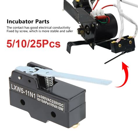 2 4 10pcs Lxw5 11n1 Limit Switch 220v Incubator Travel Switch For Egg Incubator Parts Complete