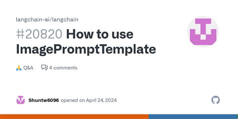 How To Use Imageprompttemplate · Langchain Ai Langchain · Discussion