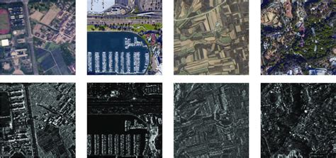 comparison between sar bottom and optical top imagery of the same