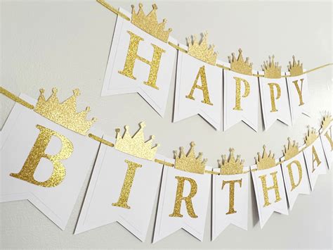 White And Gold Princess Birthday Banner Princess Birthday Party Decor