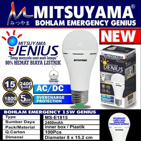 Jual Lampu Led Emergency Mitsuyama Genius 15 Watt MS E1815 Shopee Indonesia