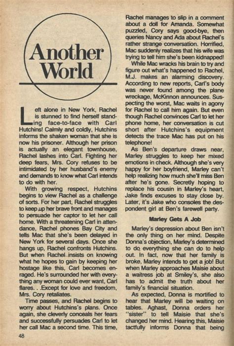 Classic Aw Soap Opera Digest Synopses On Tumblr