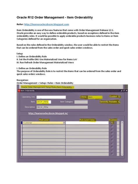 oracle r12 order management item orderability pdf areas of computer science software
