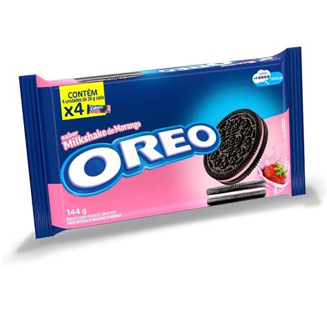 Biscoito Recheado Oreo Milkshake De Morango Multipack 144g Pão De