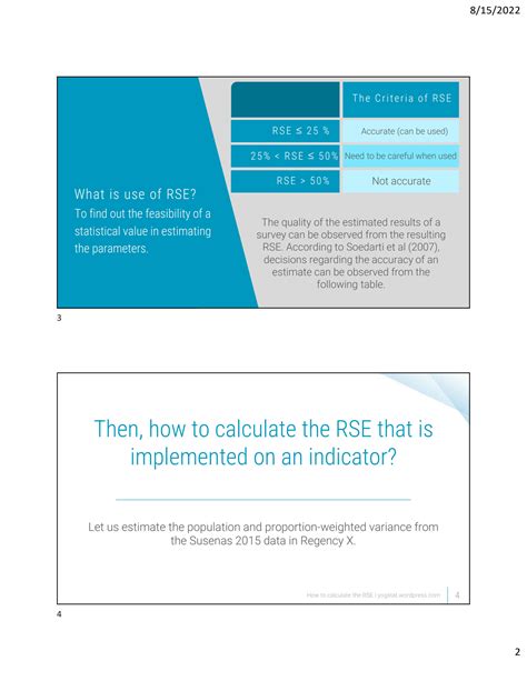 SOLUTION How To Calculate The Relative Standard Error Rse Studypool