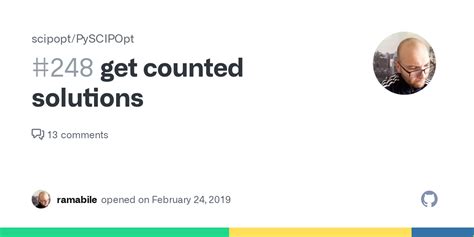 Get Counted Solutions · Issue 248 · Scipoptpyscipopt · Github