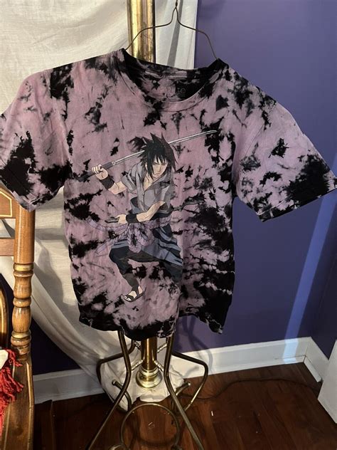 Naruto Sasuke Uchiha Acid Wash Small Tie Dye T Shirt Gem