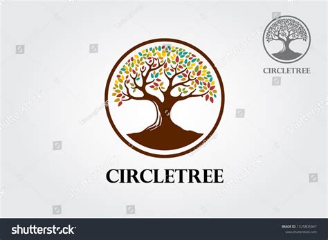 Circle Tree Vector Logo Template This Stock Vector Royalty Free Shutterstock
