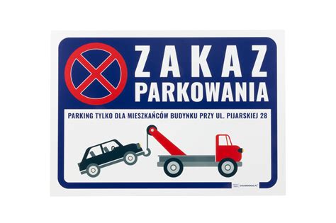 Tabliczka Ostrzegawcza Zakaz Parkowania PVC 3mm Wym 420x297mm A3