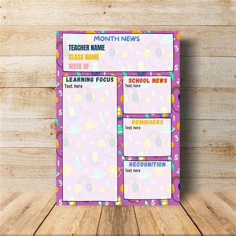 Editable Class Newsletter Template Editable Monthly Newsletter Template