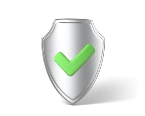 Premium Vector 3d Protection Metal Shield With Green Checkmark Checkmark On Shield Symbol Web