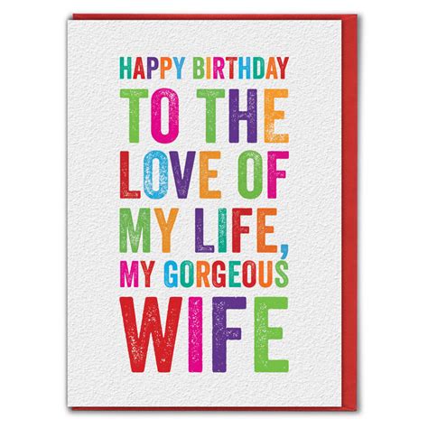 Gorgeous Wife Birthday Card Brain Box Candy Outer Layer