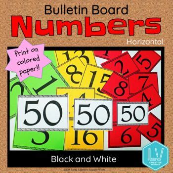Bulletin Board Numbers 1 50 Horizontal Middle School Writing