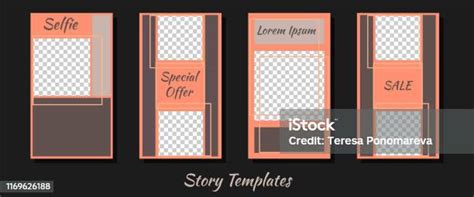 소셜 네트워크에 대한 미니멀 한 이야기의 집합입니다 프레임 패키지로 고유한 콘텐츠를 만들 수 있습니다 스토리용 템플릿입니다 Brand Name Online Messaging