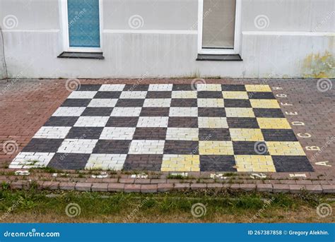 A Chess Field On The Road For Playing Chess Stock Photo Image Of