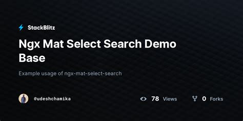 Ngx Mat Select Search Demo Base StackBlitz
