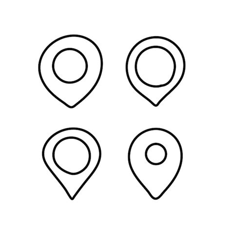 Premium Vector Doodle Line Map Pin Place Marker Location Icon Cartoon