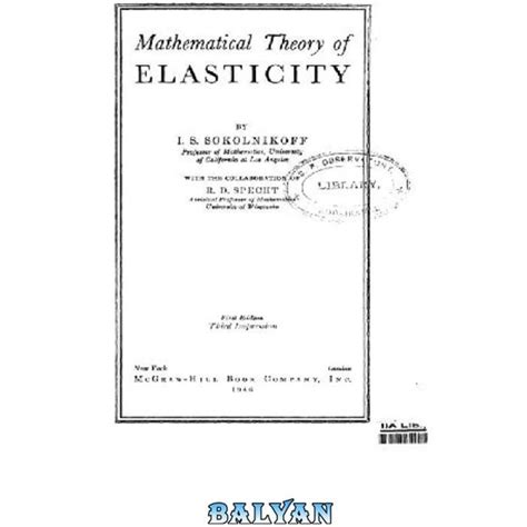 خرید و قیمت دانلود کتاب Mathematical Theory Of Elasticity ترب