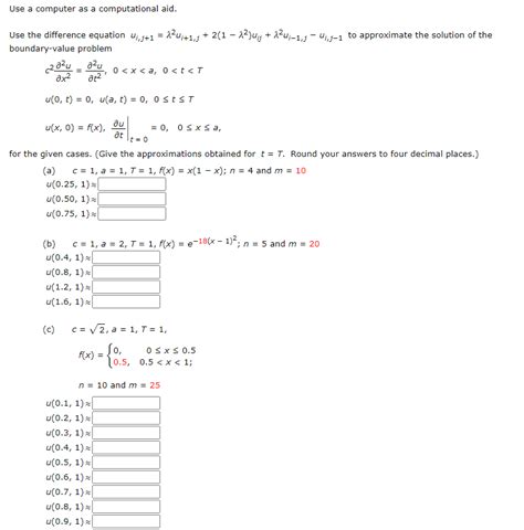 solved use a computer as a computational aid use the