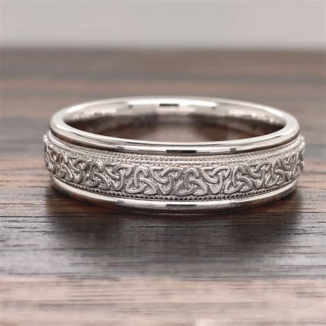 14k Gold Mens Celtic Wedding Band Mens Celtic Wedding Etsy